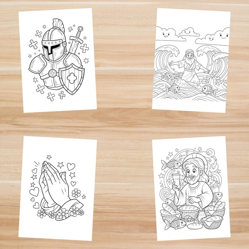 Doodle Style Kids Bible Colouring Pages Printable Christian Activity ...