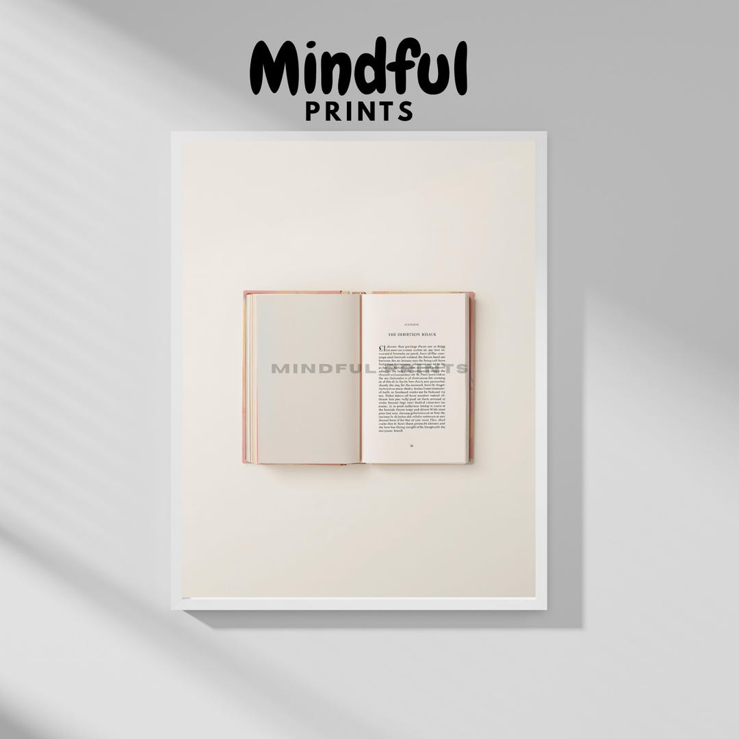 Pastel Open Book Wall Art Minimalist Reading Printable Soft Pastel ...