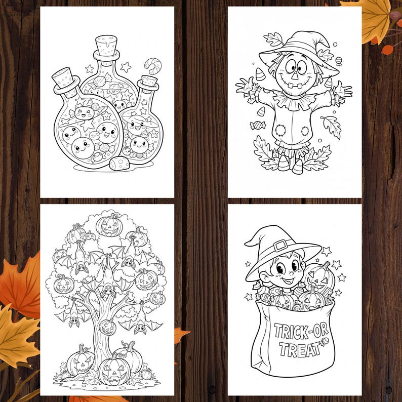 25 Halloween Doodle Colouring Pages for Kids Teens Adults Printable ...