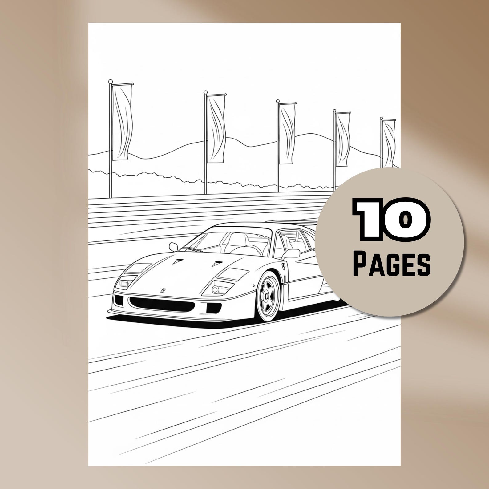 Supercars Colouring Pages for Adults Teens Kids Printable Car Colouring ...