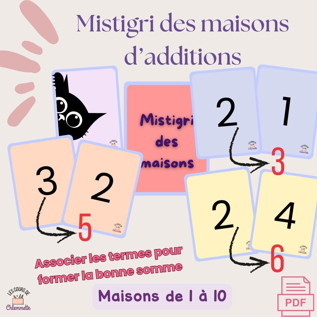 Addition Houses Old Maid 1 to 10 | Math Game for Preschool and ...