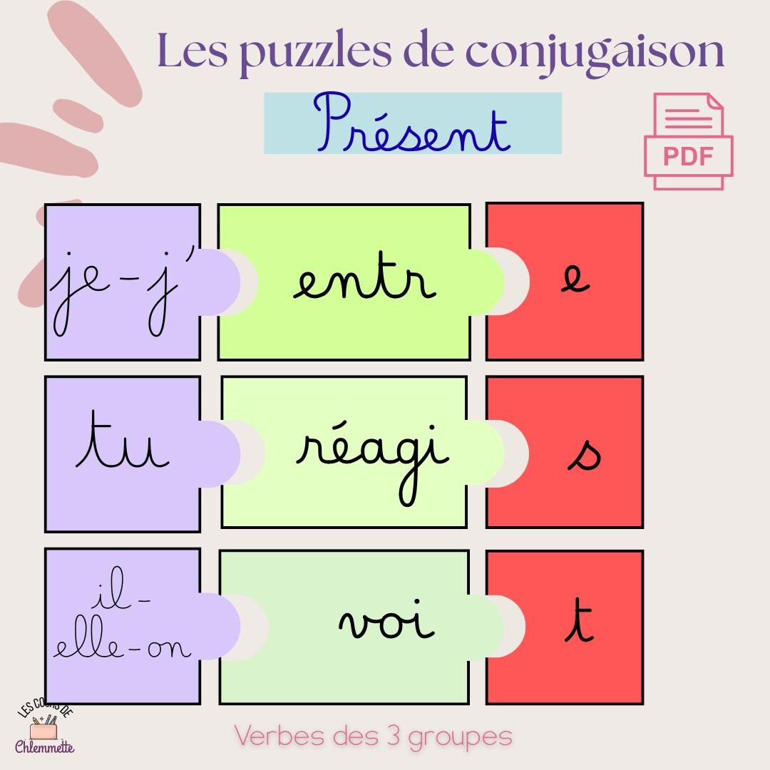 Present Indicative Conjugation Puzzles – Printable PDF File ...