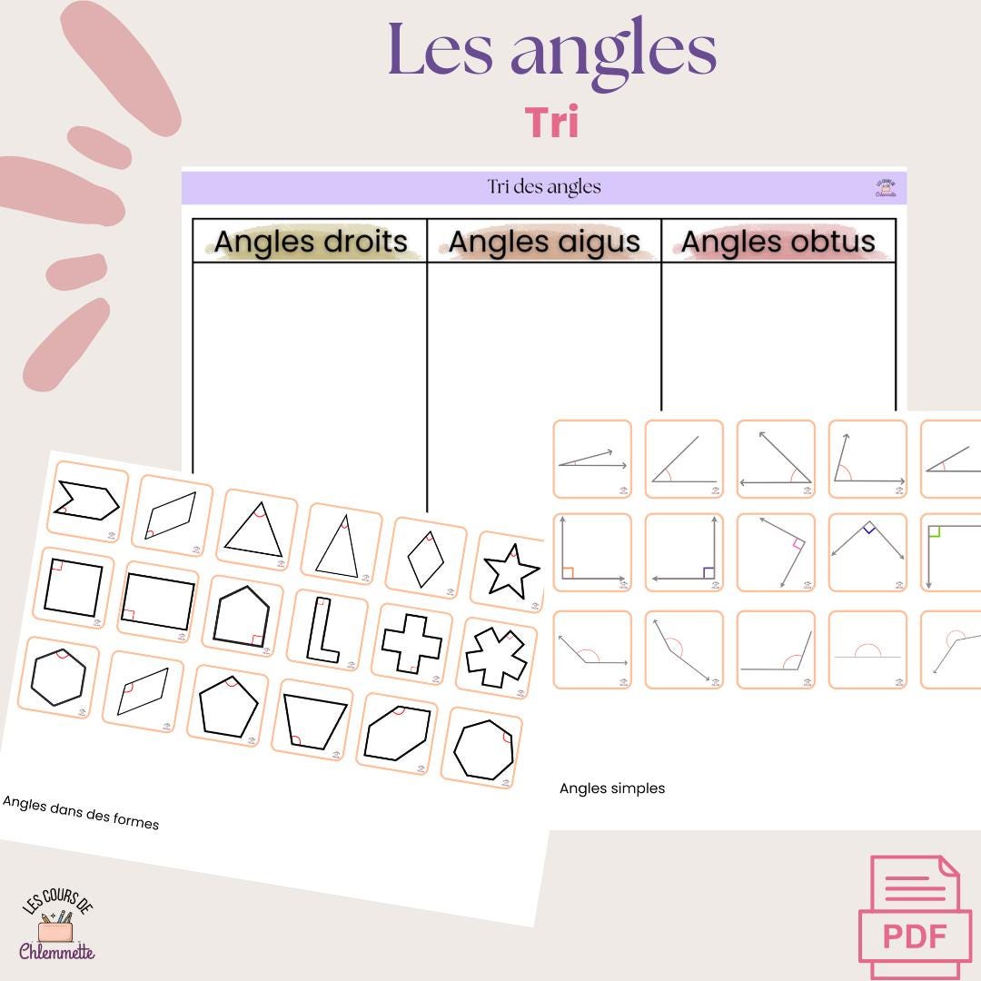 Angle Sorting Game | Acute Right Obtuse | Math and Geometry Hands-on ...
