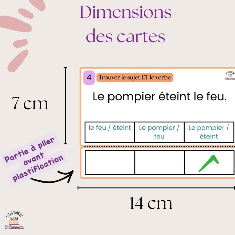 Cartes à Pinces "trouve Le Sujet Et Le Verbe" Grammaire CE1 CE2 1re 2e ...