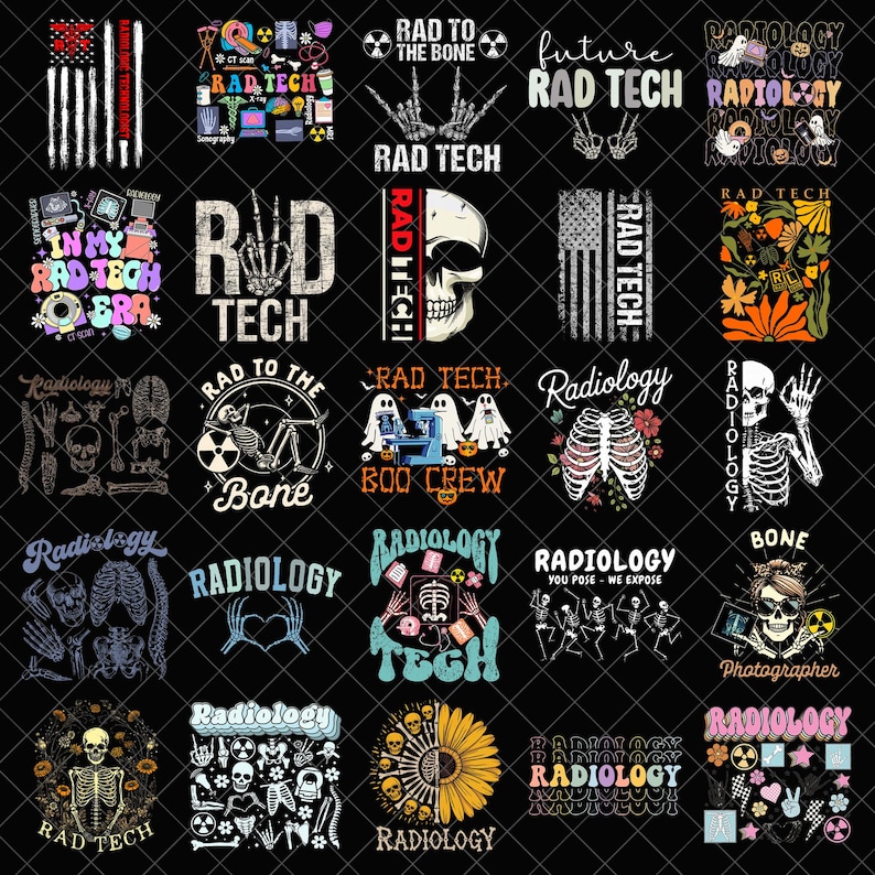 Rad Tech PNG Bundle, Radiology Technologist Skeleton Halloween ...