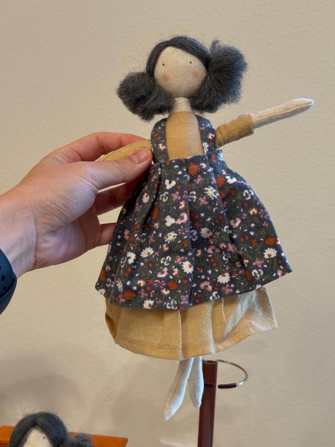 Lily – Handmade 28cm Cottagecore Cloth Doll | Wool Hair Fabric Doll ...