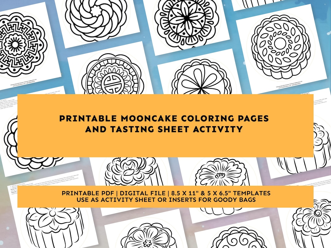 Mooncake Coloring & Tasting Activity Bundle: Mid-autumn Festival (PDF ...