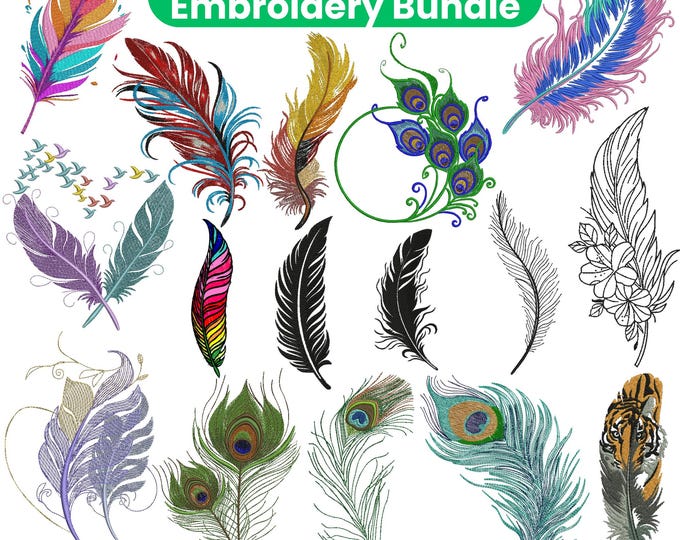 Feather Embroidery Design, Feder Stickdatei 9 Sizes, 9 Größen! - Etsy.de