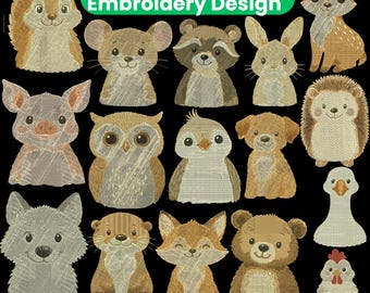Funny Crazy Animal Embroidery Designs, Animal Embroidery, Whimsical ...