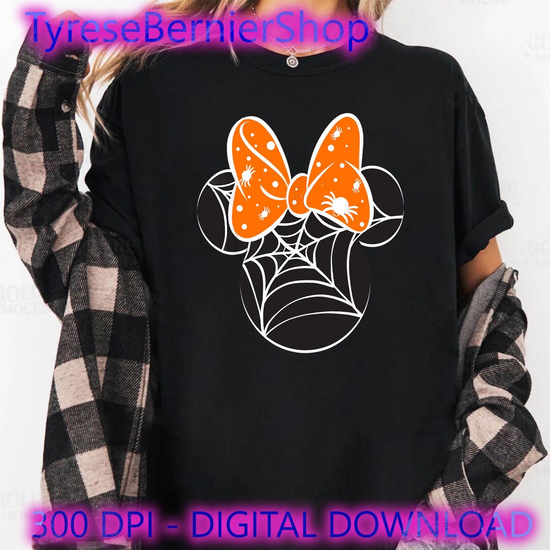 Mouse & Friends Halloween Minnie Spider Web Logo PNG, Digital Download ...
