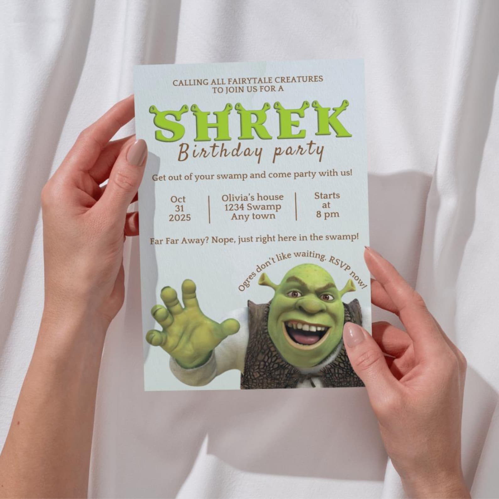 Ogre Birthday Party Invitation, Editable Canva Template - Etsy