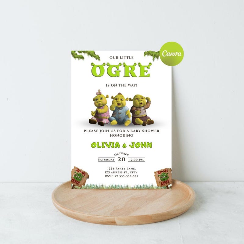 Shrek Invitations Template - Etsy