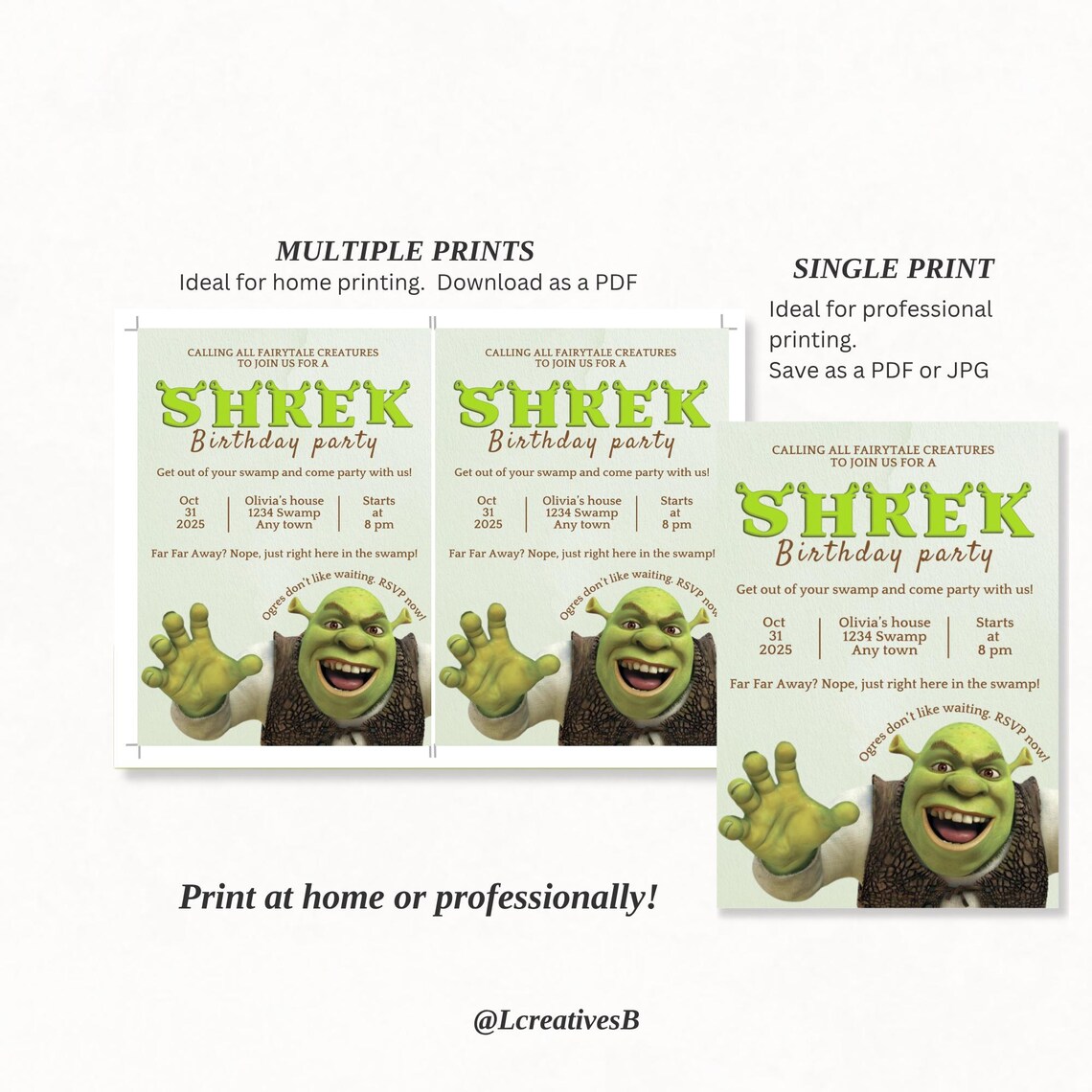 Ogre Birthday Party Invitation, Editable Canva Template - Etsy