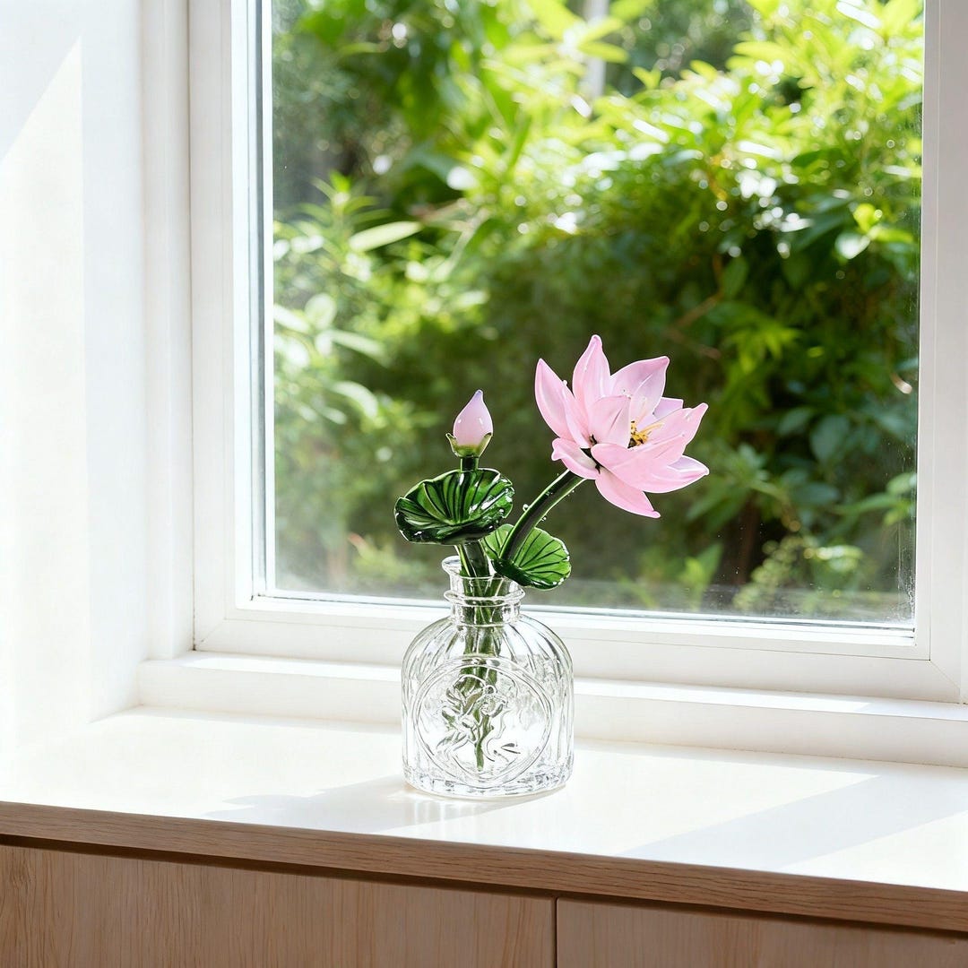 Handmade Colored Glaze Flower Bouquet：mini Glass Flower Bouquet ...