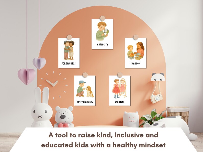 Value Cards for Kids, Social Emotional Learning, Inclusive Watercolor ...