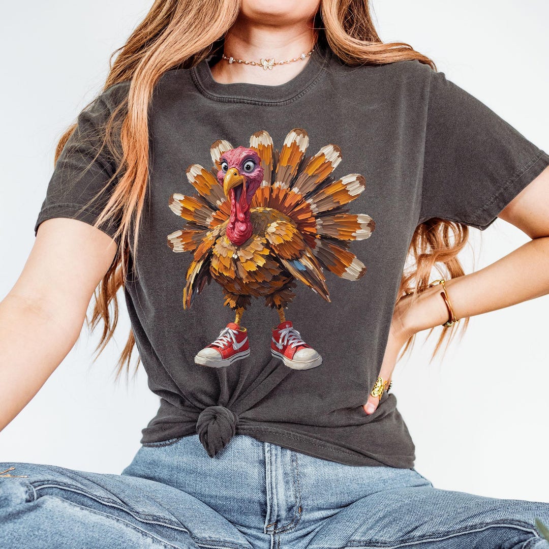 Faux Glitter Turkey PNG, Preppy Thanksgiving Design, Girly Impasto ...