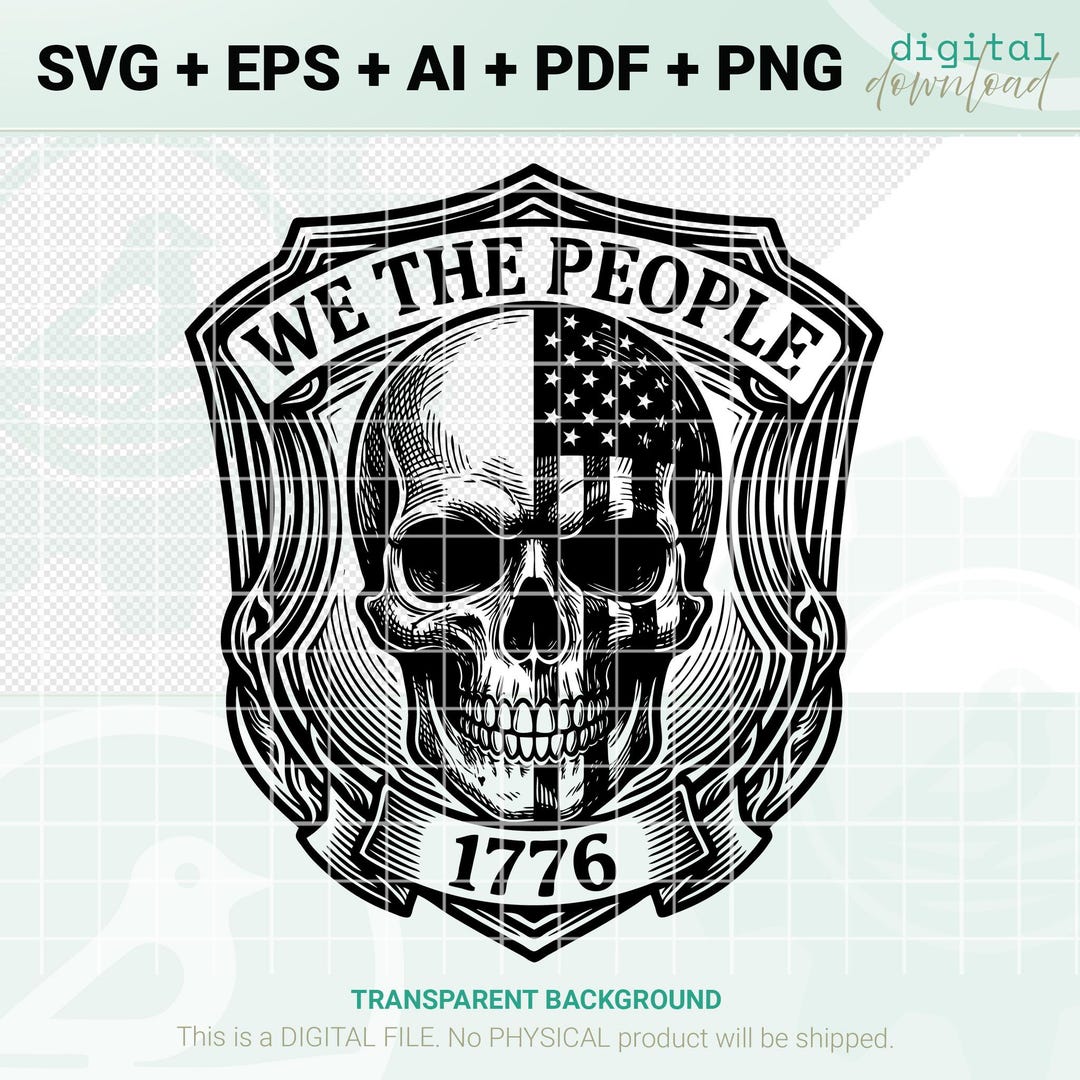 1776 Hat Patch – Patriot Skull SVG – Laser Cut File – Leather Patch ...