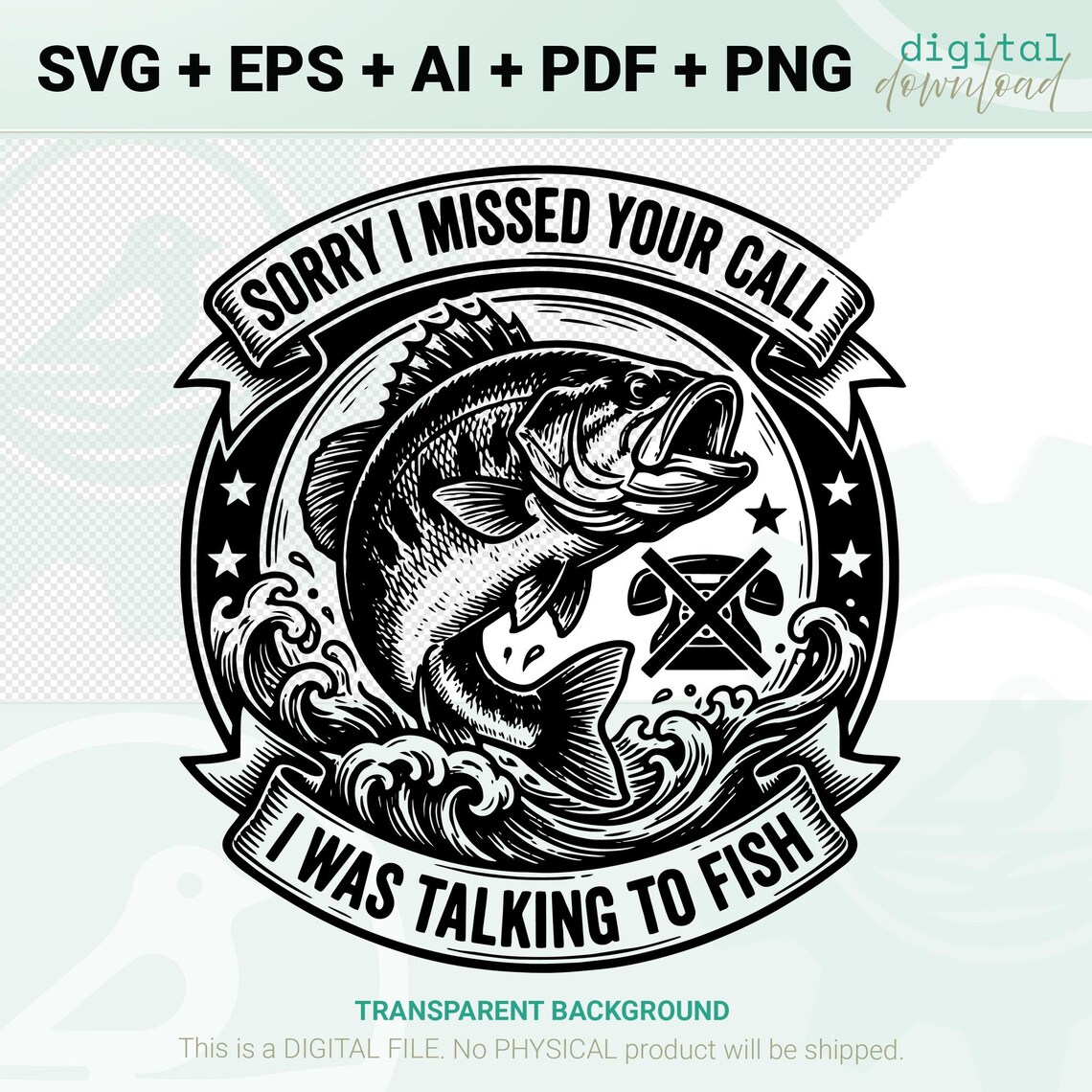Talking to Fish SVG Funny Fishing Laser File & Sublimation Art - Etsy