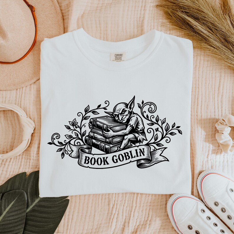 Book Goblin SVG – Mischievous Reader Creature – Engraved Book Art ...