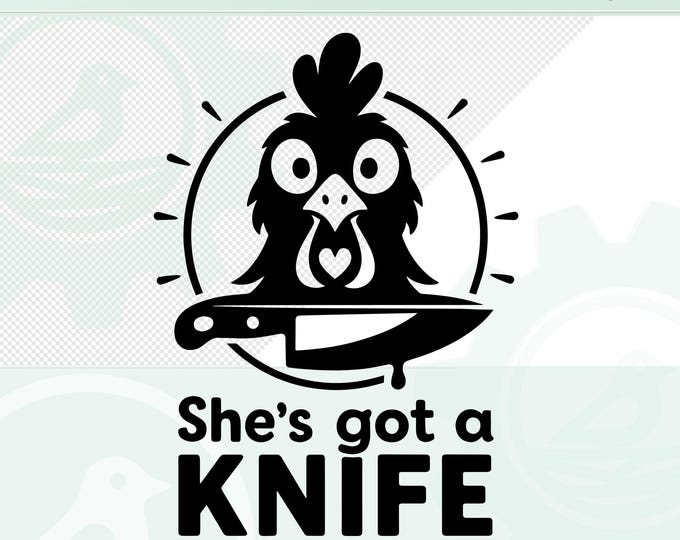 Chick With Knife | Funny Clipart | Digital Download | PNG, JPG, SVG ...