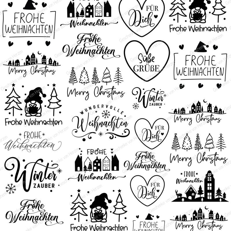 Schwarz Weiss Weihnachtsmotive 1