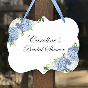Personalized Blue Hydrangea Welcome Door Sign Ready to Hang Class ...