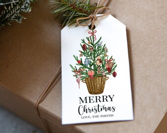 Personalized Watercolor Christmas Calling Card or Sticker Wreath Bow ...