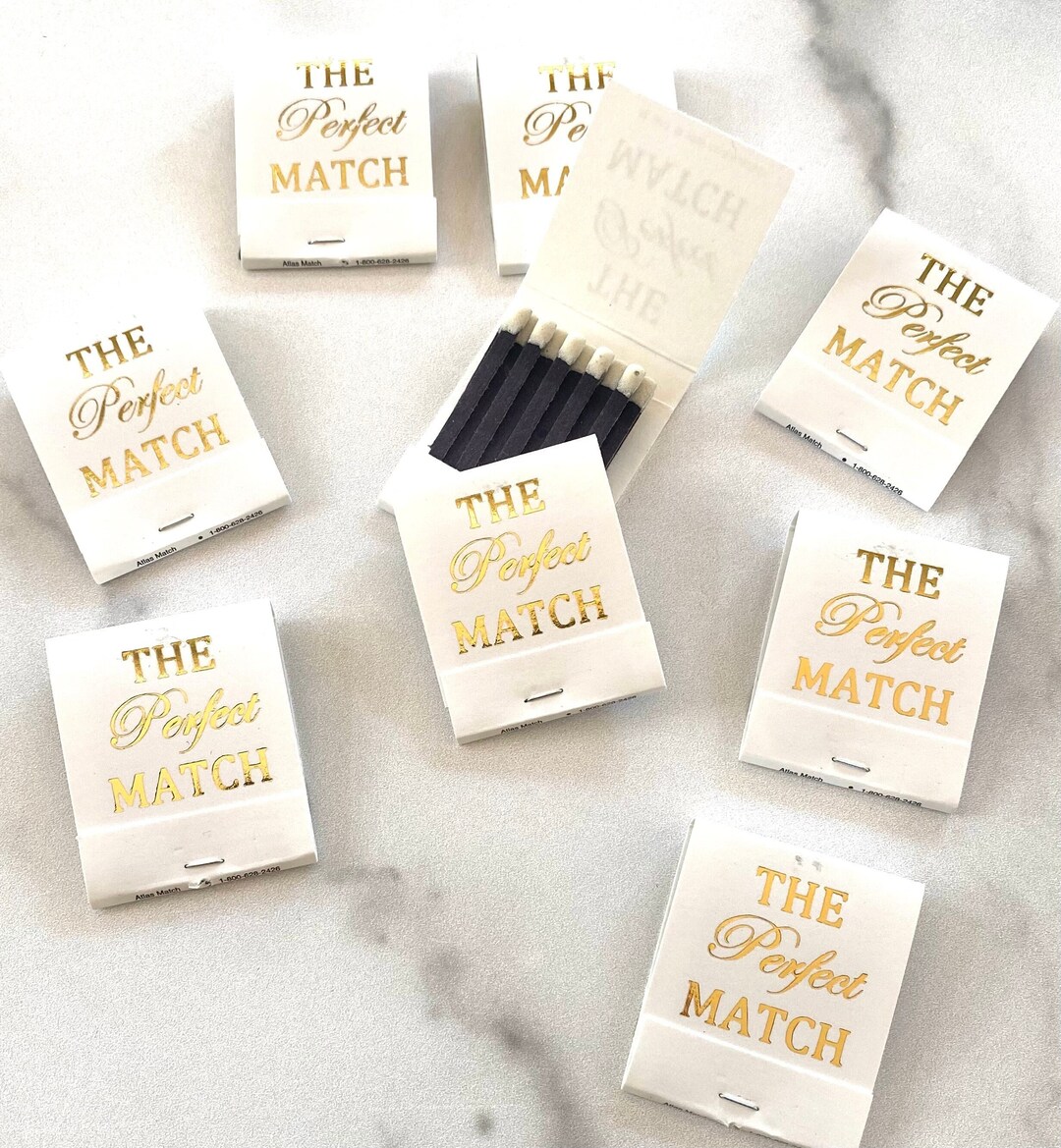 The Perfect Match Gold Foil Matchbooks SET OF 20 Matches Wedding ...