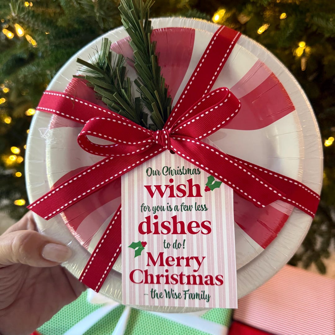 Christmas Wish No Dishes Holidays XL Tag for Gifts Printed Tags for ...