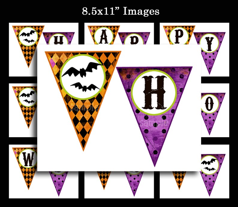 Happy Halloween Printable Bunting Banner Whimsical Chic | Etsy