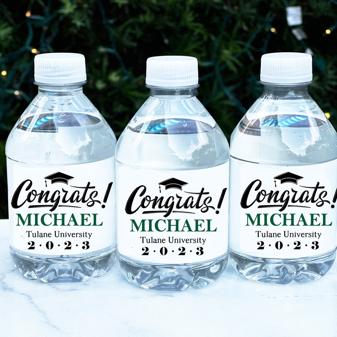 Graduation Water Labels Printed Graduation Party Luncheon Brunch ...