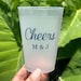 Personalized Cheers Monogram Printed Frosted Cups 12oz Custom Wedding ...