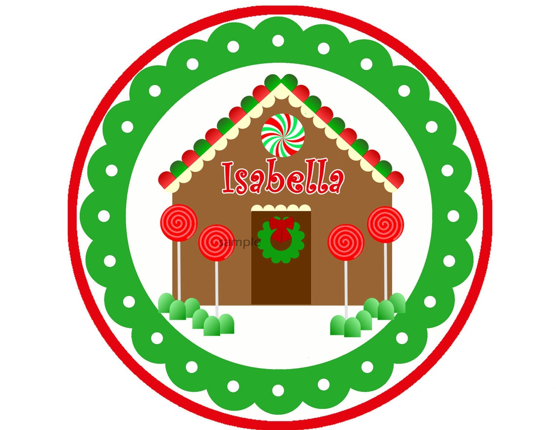 Christmas Gingerbread House Return Address Labels Printable by - Etsy