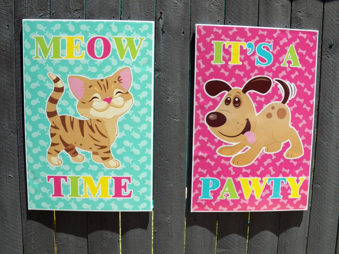 Cat and Dog Posters - Instant Download - Meow, Sit Stay and Play ...