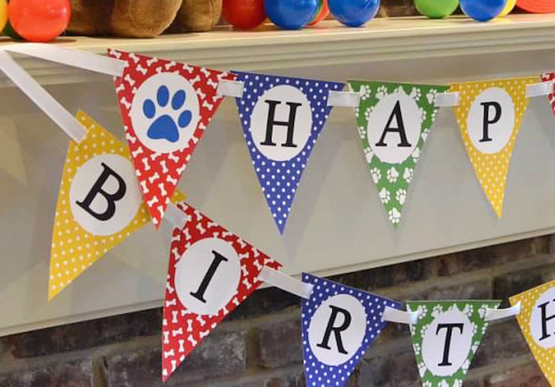 Puppy Dog Bunting Banner Printable - Instant Download - Puppy Party Fun ...