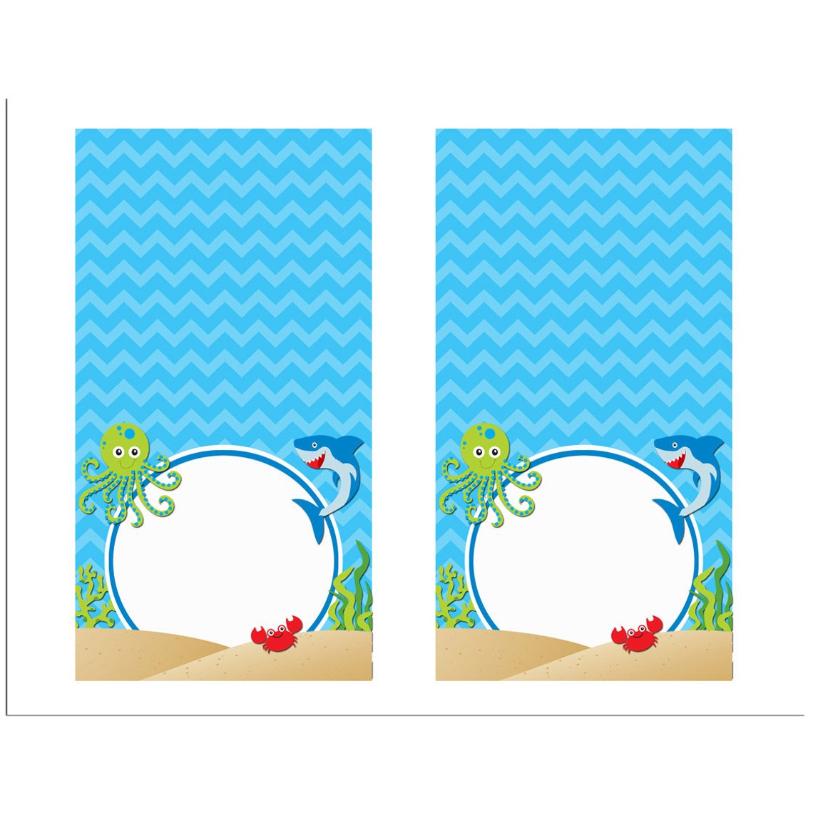 EDITABLE Under the Sea Tent Style Buffet Labels Printable - Etsy