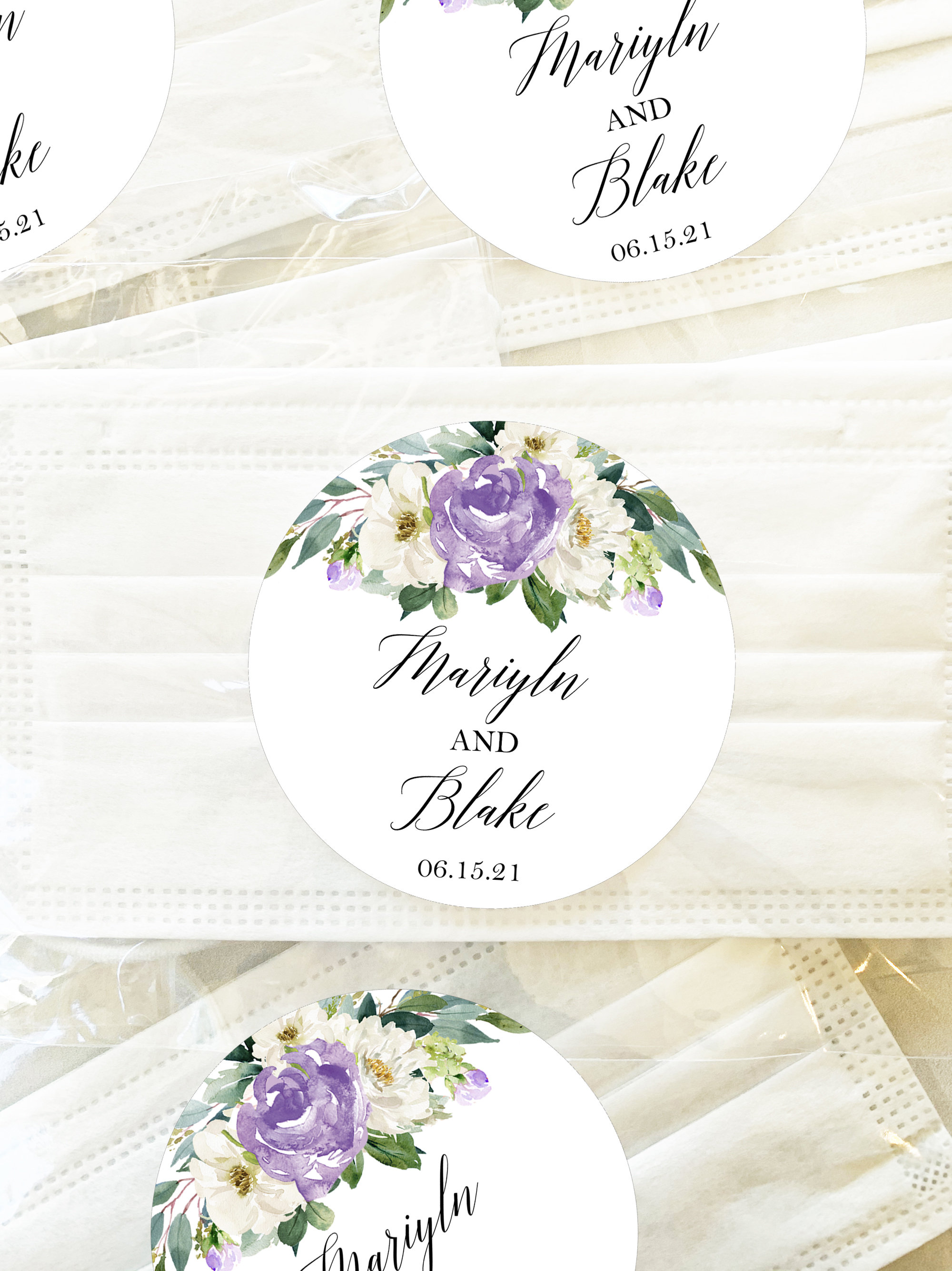 Lavender Personalized Label Sticker Thank You Tag Wedding | Etsy