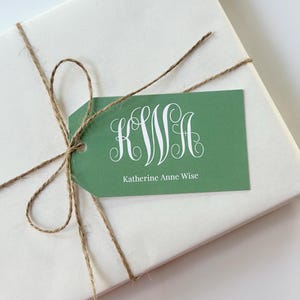 PRINTED Monogram Gift Tags Personalized Corporate Gift Custom Hostess ...