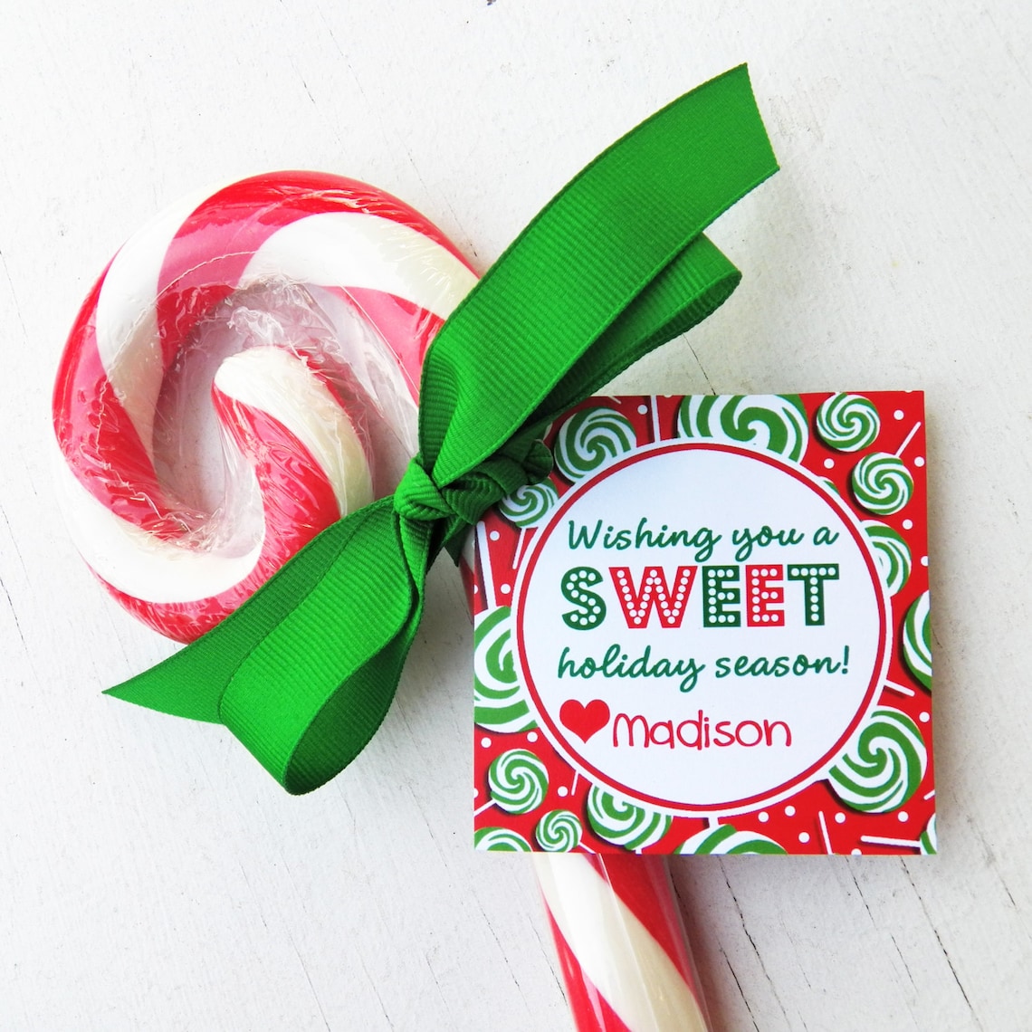 Personalized Peppermint Swirl Christmas Gift Tags PRINTED or | Etsy