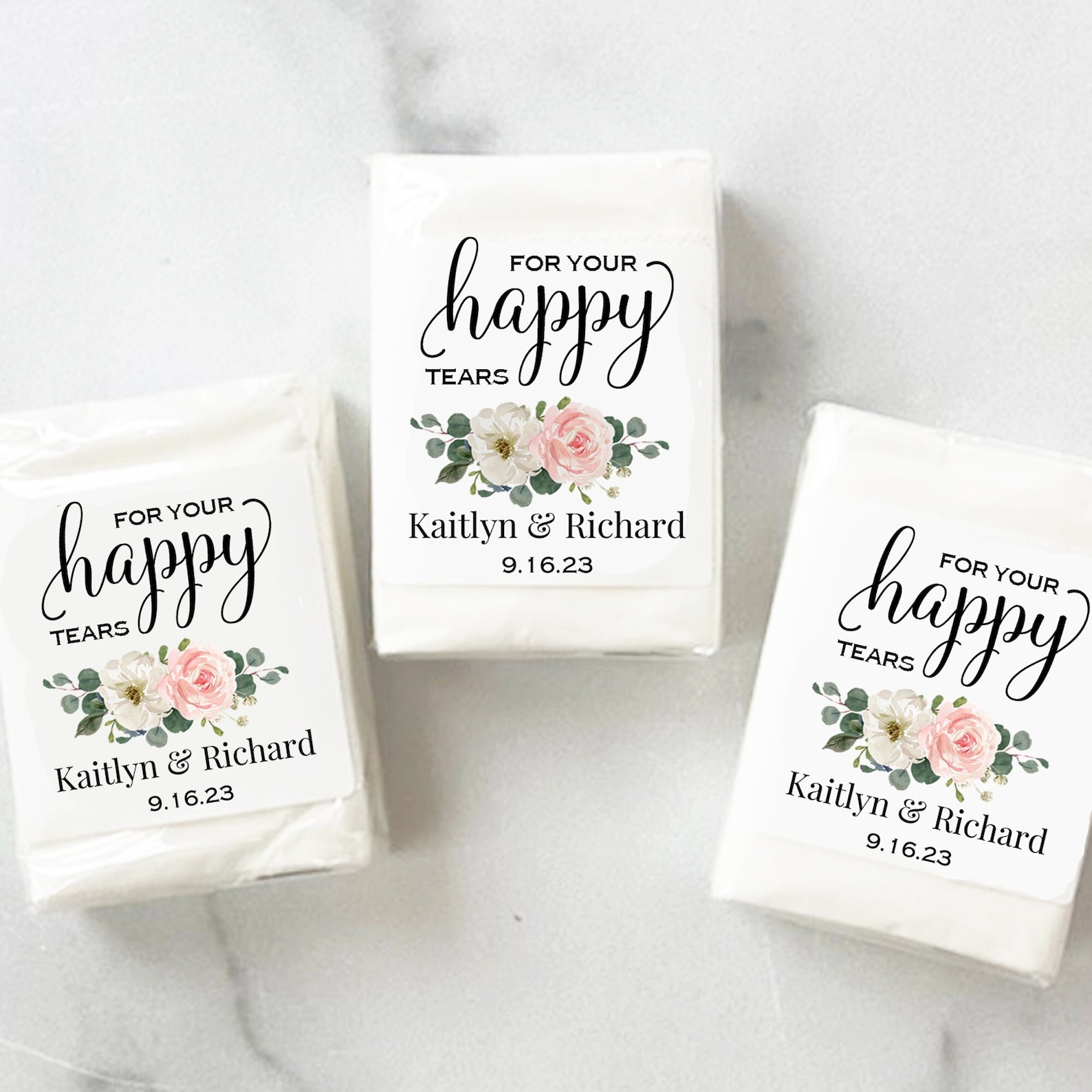 Happy Tears Tissue Personalized Wedding Favors Ceremony Pack of 10 ...