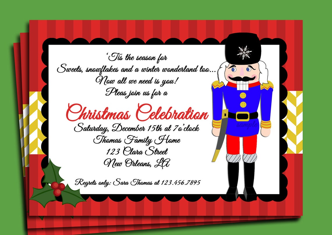 Christmas Invitation Printable - Nutcracker Delight Collection - Etsy