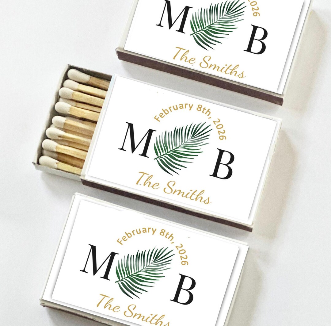 Tropical Palm Matches SET OF 25 Perfect Match for Favors Shower Beach ...