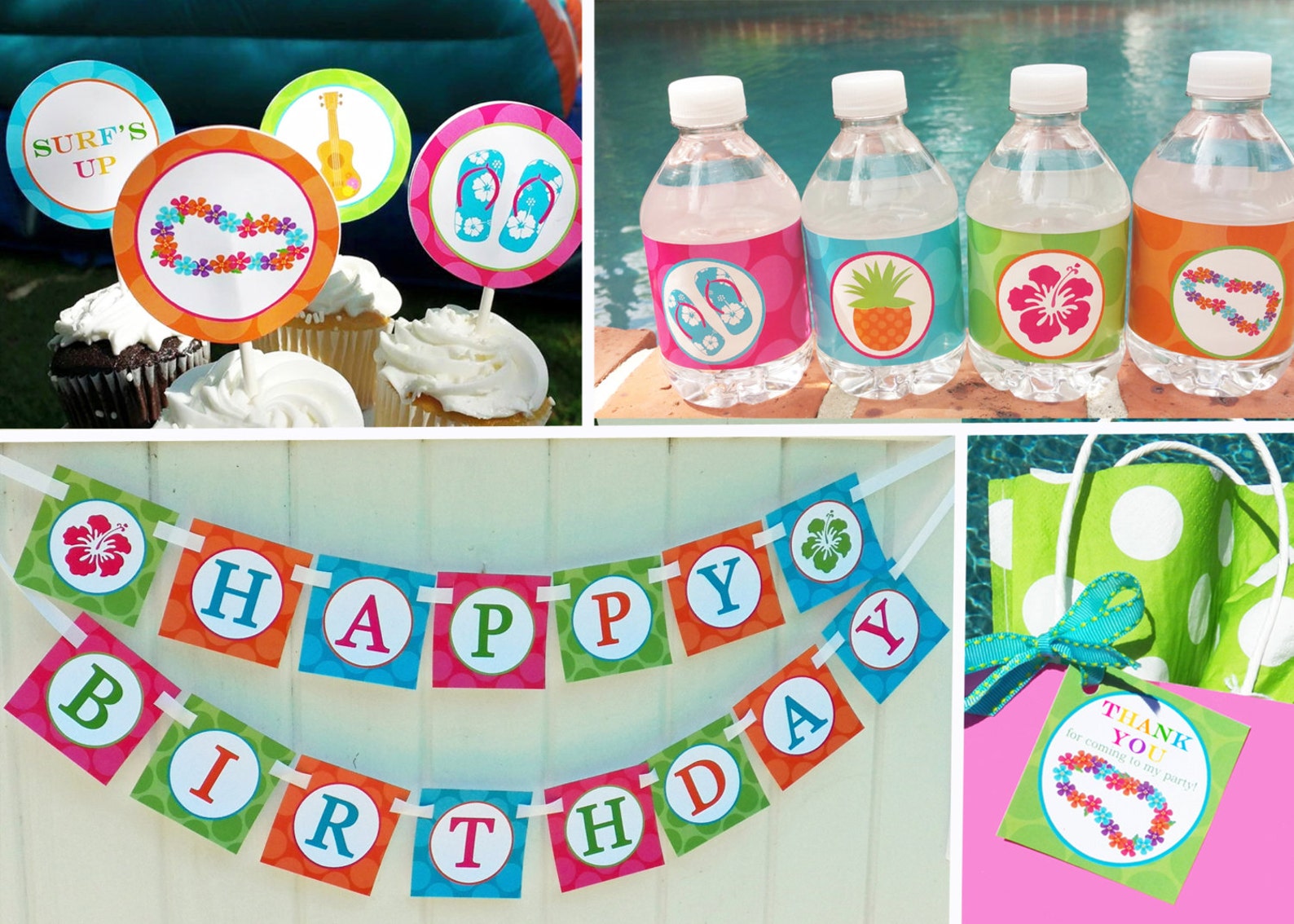 LUAU Party Printable Instant Download Hibiscus Dream - Etsy