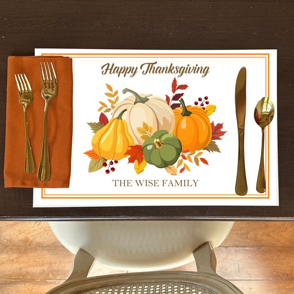 Paper Thanksgiving Placemats - Etsy