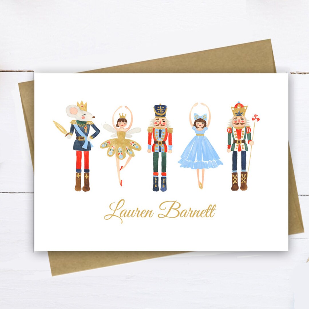 Nutcracker Folded Note Card Set of 25 Thank You Note Cards Stationery ...