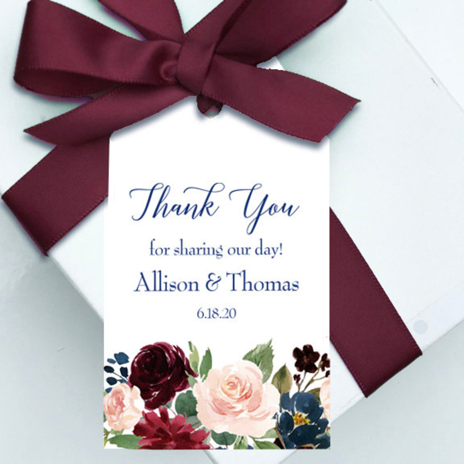 Personalized Thank You Tag, Wedding Thank You Tags, Corporate Gifts ...