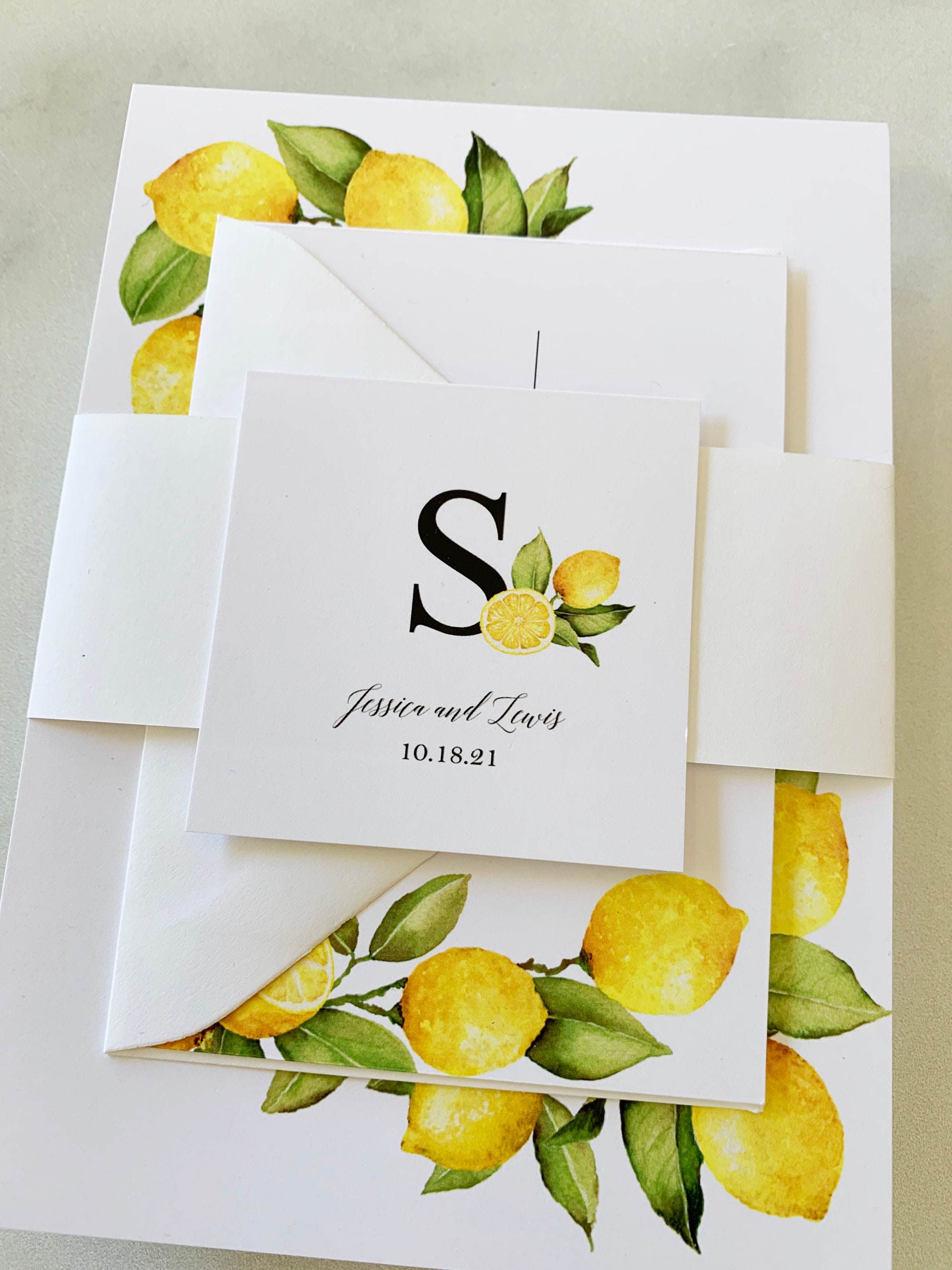 Lemon Wedding Invitations Wedding Invitation Suite Engagement - Etsy