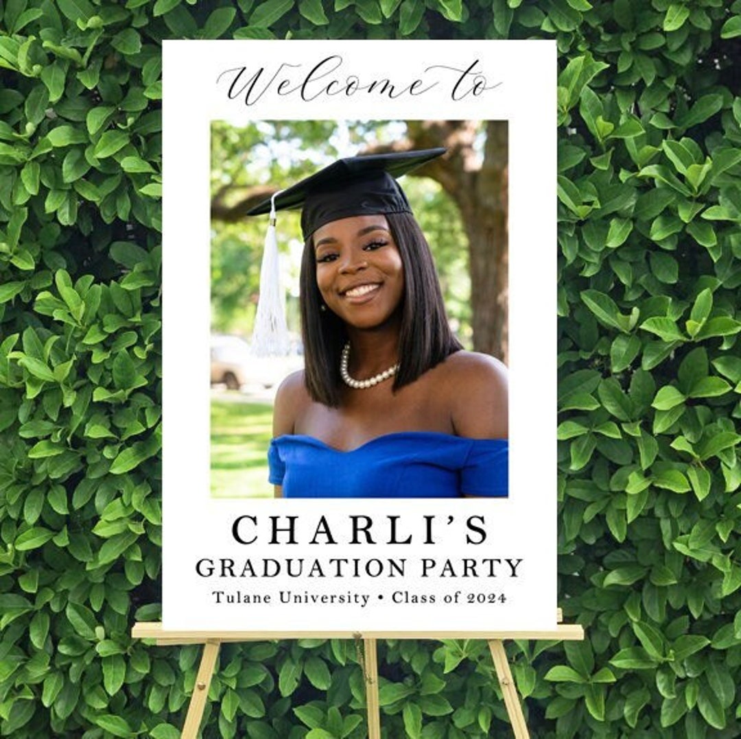 Graduation Photo Welcome Sign Printed Birthday Graduation Foam Board ...