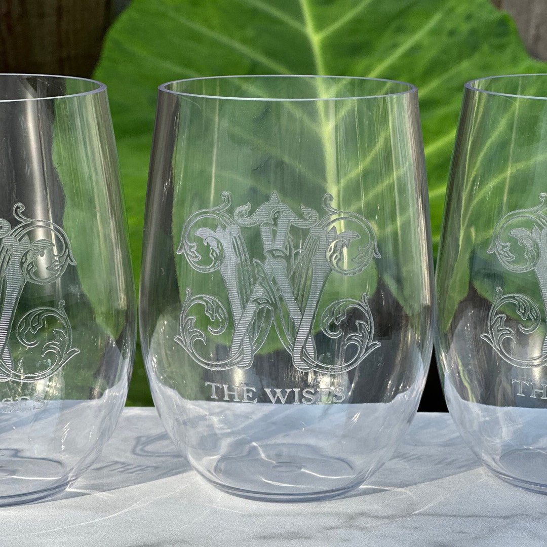 Personalized Monogramed Etched Wedding Gift Cups 20.5oz Tritan Cups ...