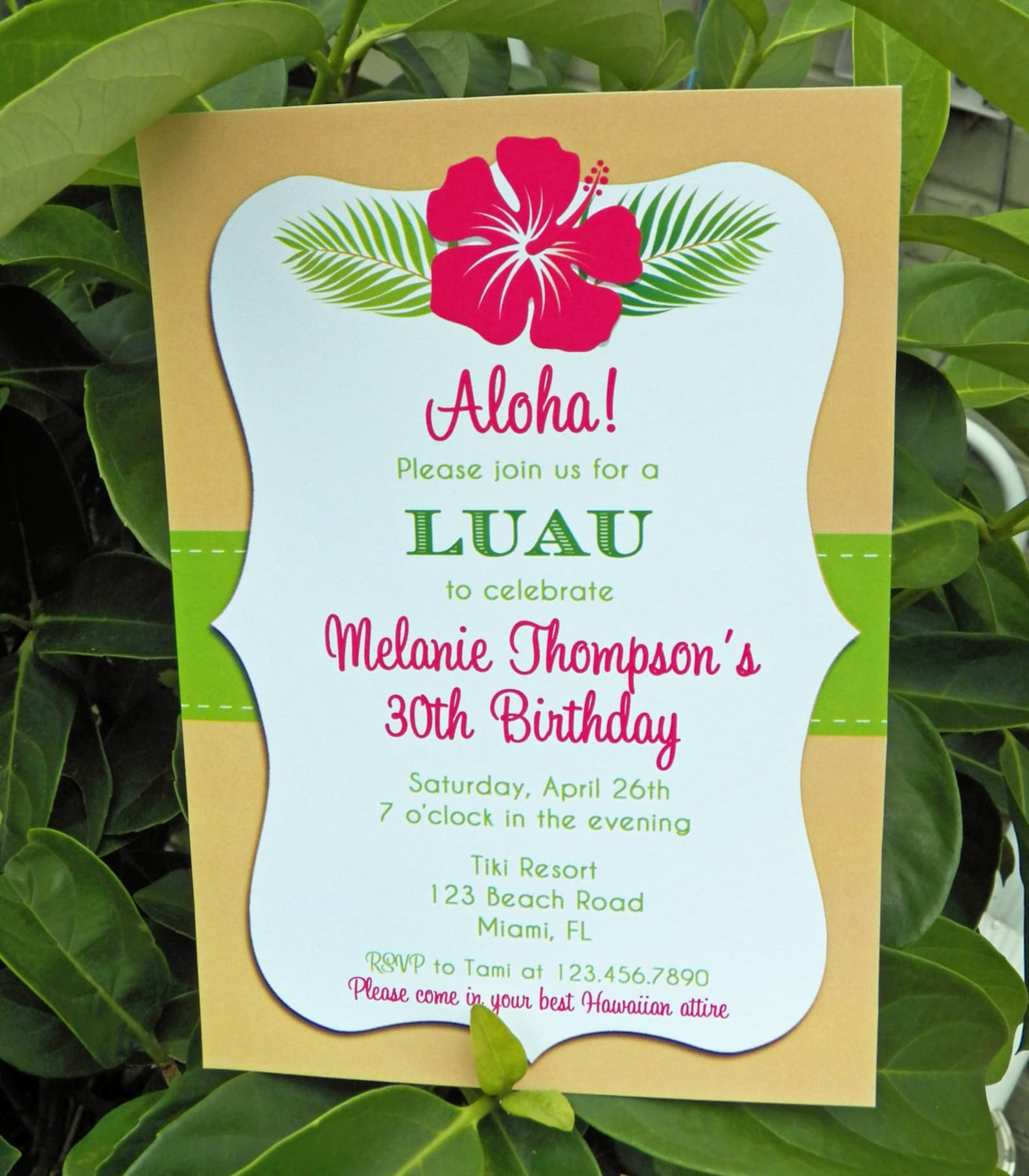 Luau Invitation Printable or Printed With FREE SHIPPING - Etsy